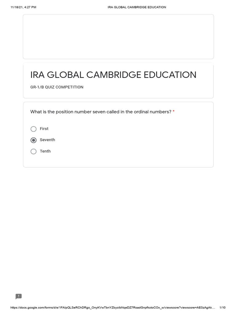 Cambridge Education Quiz for Grade 1 | PDF | Zoology