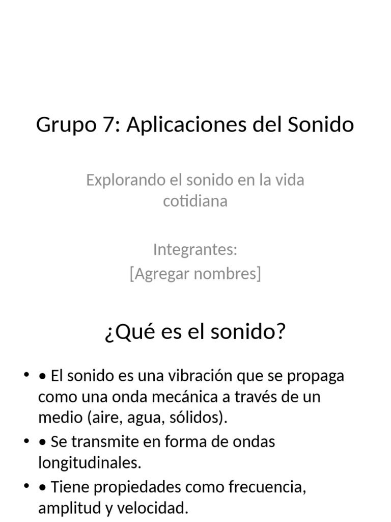 Grupo7 Aplicaciones Del Sonido | PDF