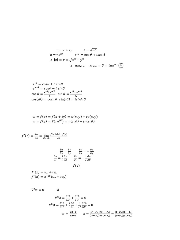 Formula Sheet - II Year BE | PDF | Linear Subspace | Mathematical Analysis