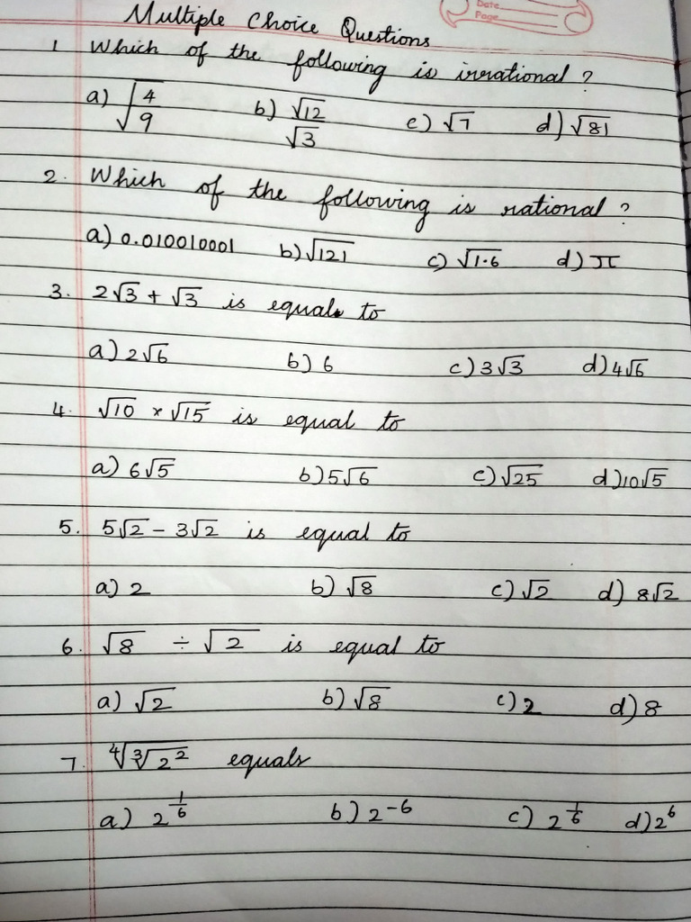Class 9 Ch-1 MathAssignment | PDF