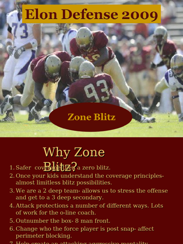 Elon - Zone Blitz - 4-3 Defense - 2010 Glazier Clinic | PDF | National ...