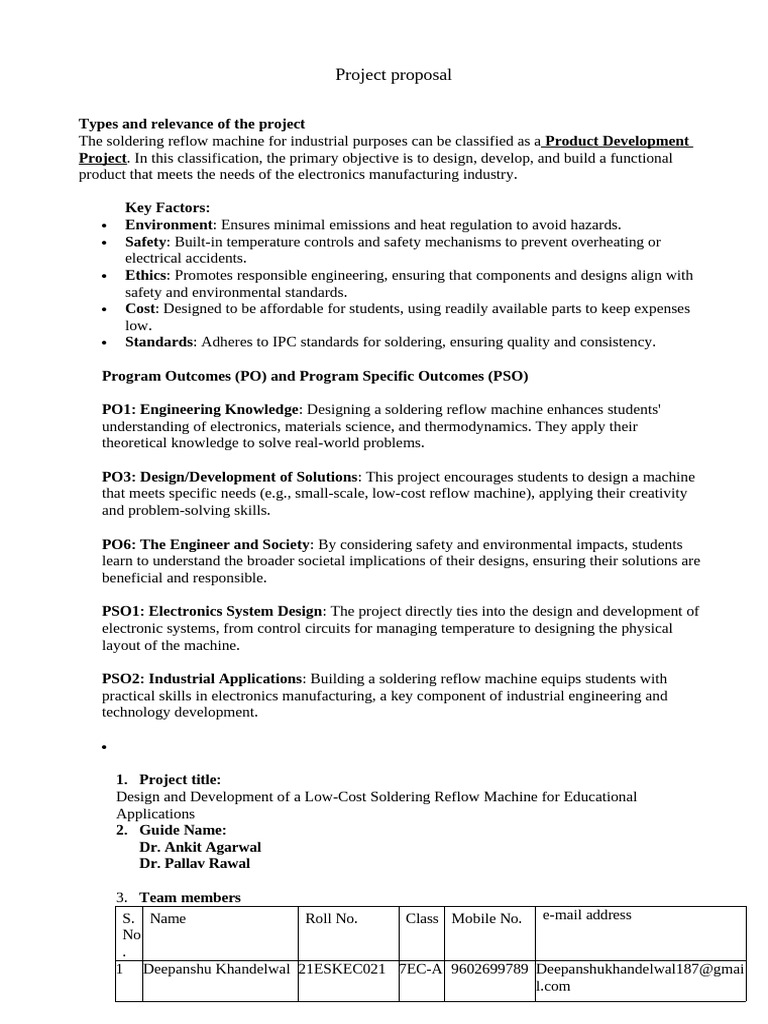 Project Proposal Format 2024-25 | PDF | Printed Circuit Board | Soldering
