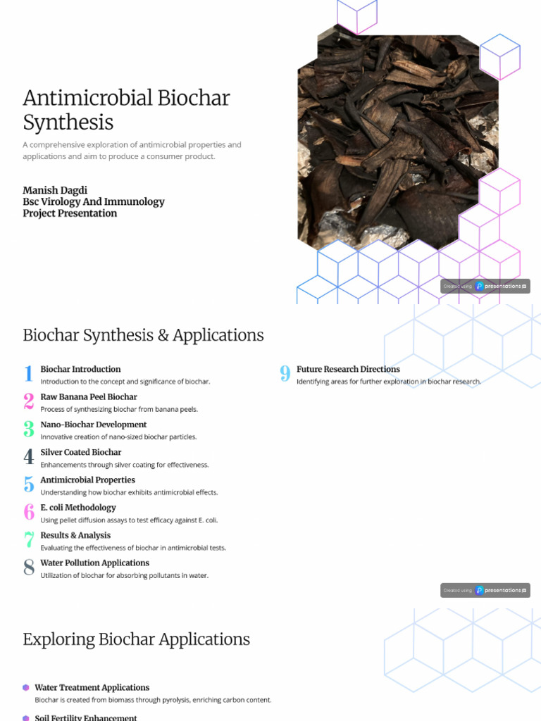 Biochar Synthesis and Antimicrobial Applications | PDF