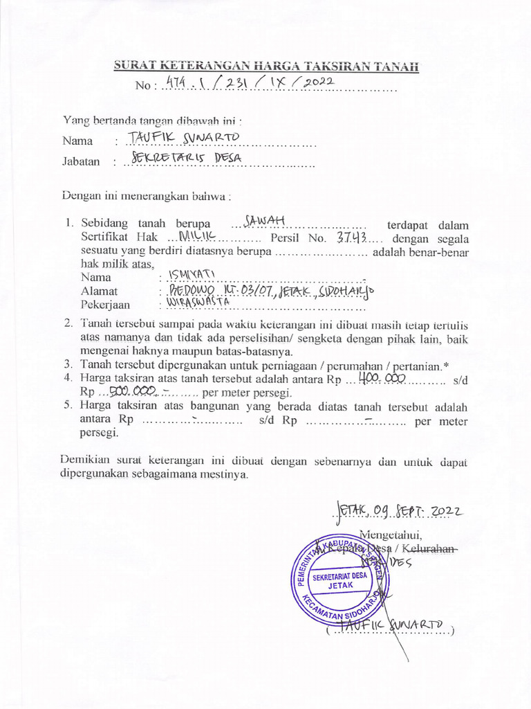 DOKUMEN JAMINAN ISMIYATI | PDF