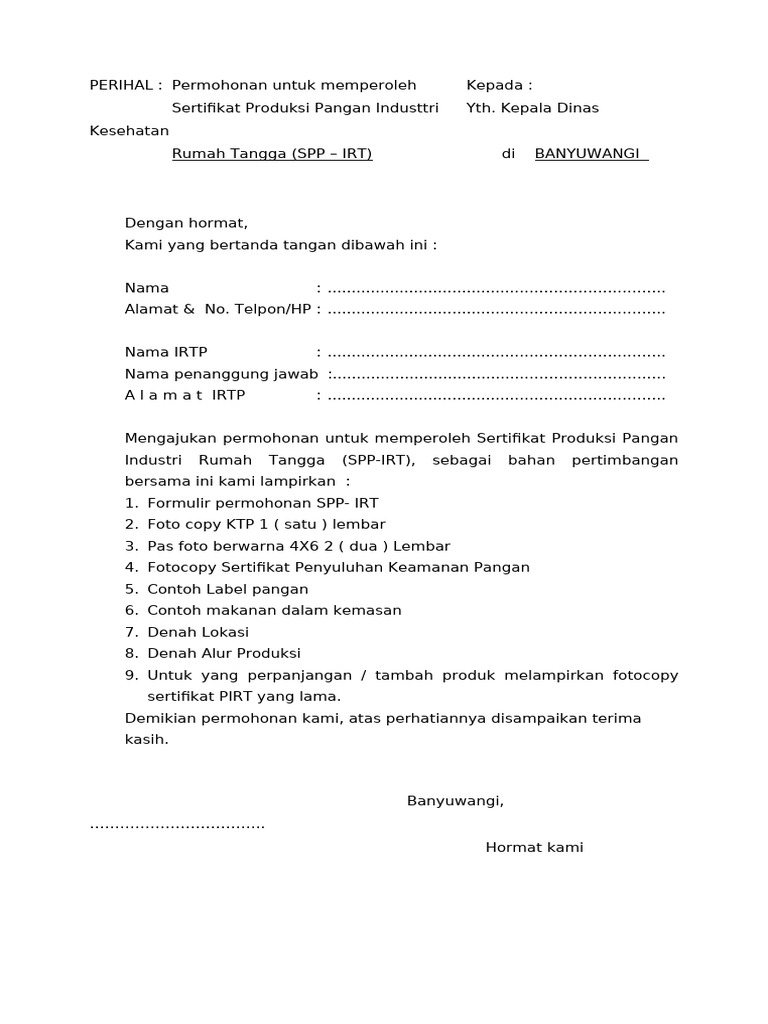 Permohonan Spp-Irt Baru | PDF