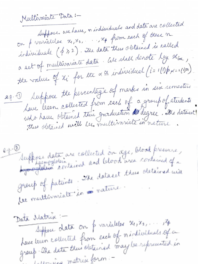 Multivariate Analysis - Unit 1 (Part - I) - 1 | PDF
