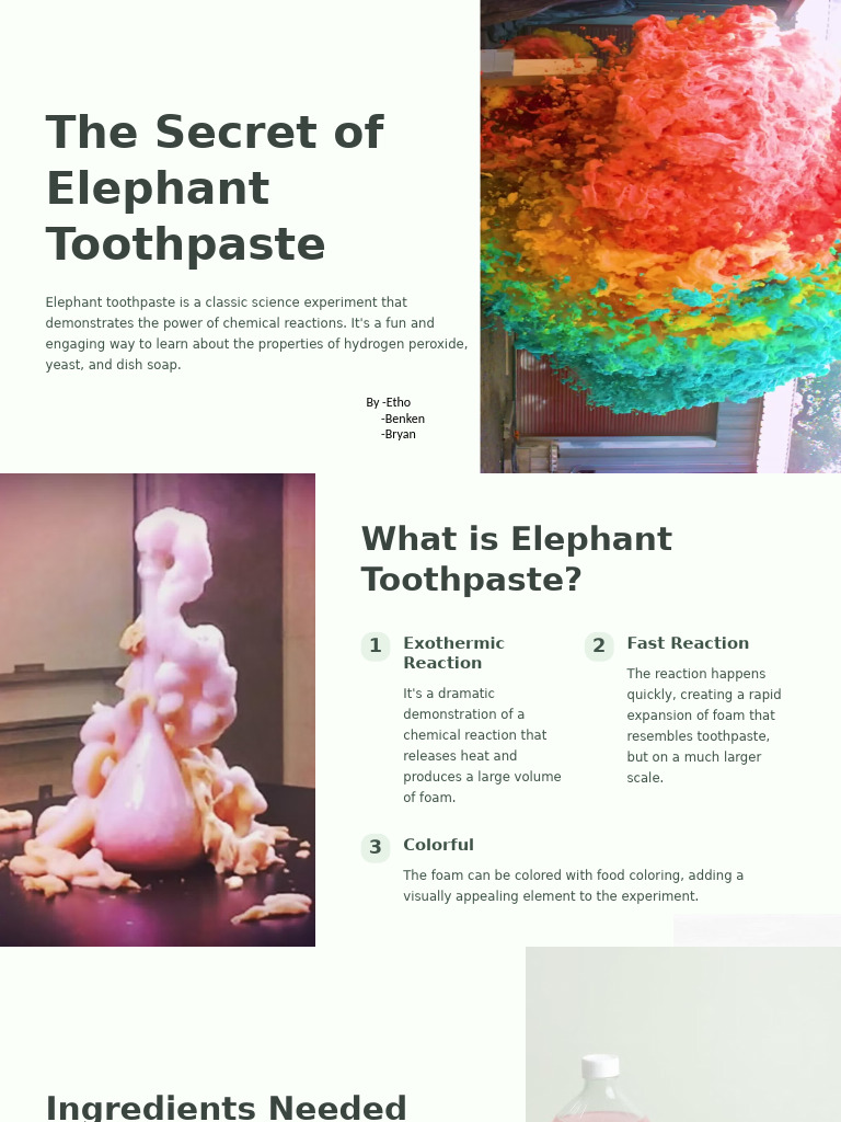 The Secret of Elephant Toothpaste | PDF | Hydrogen Peroxide | Chemical Process Engineering