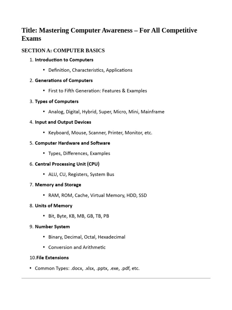Mastering Computer Awareness | PDF | Byte | Computer Data Storage
