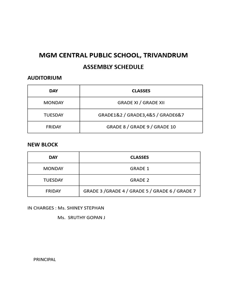 Assembly Schedule 1 Pdf