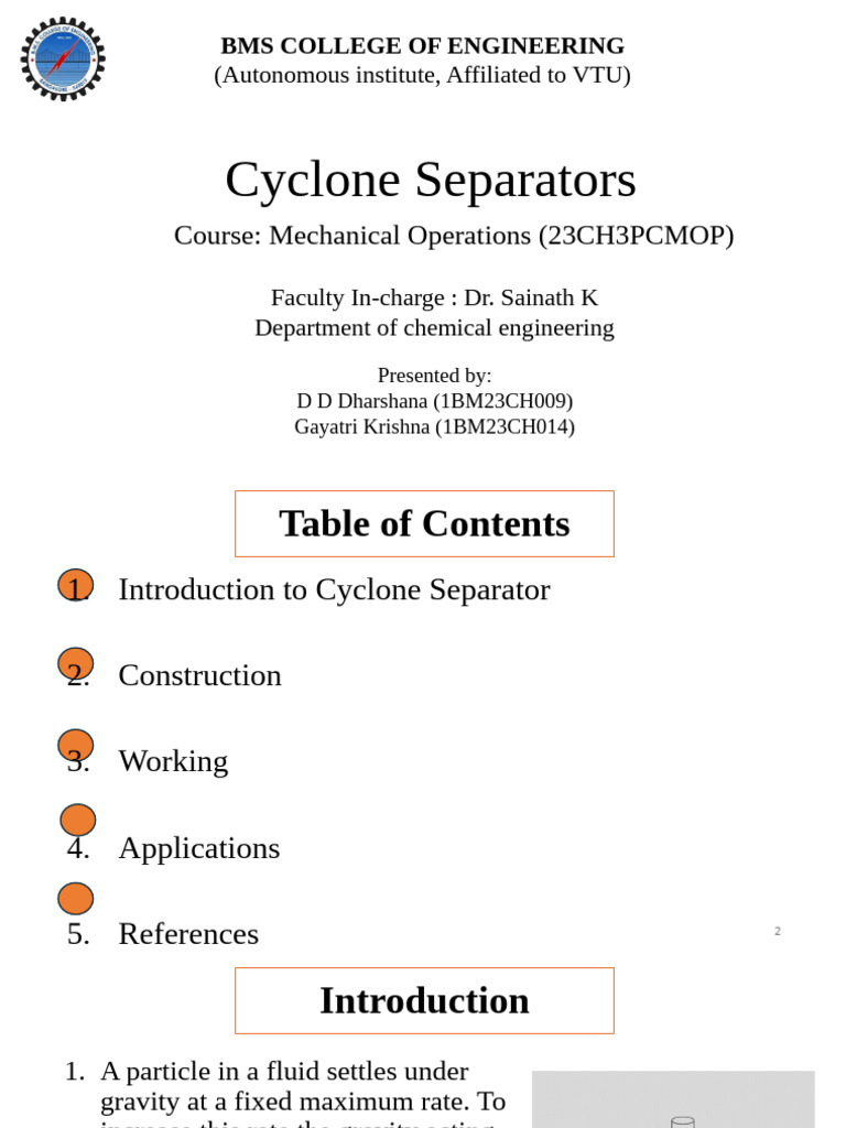 Cyclone Separator | PDF | Gases | Mechanical Engineering