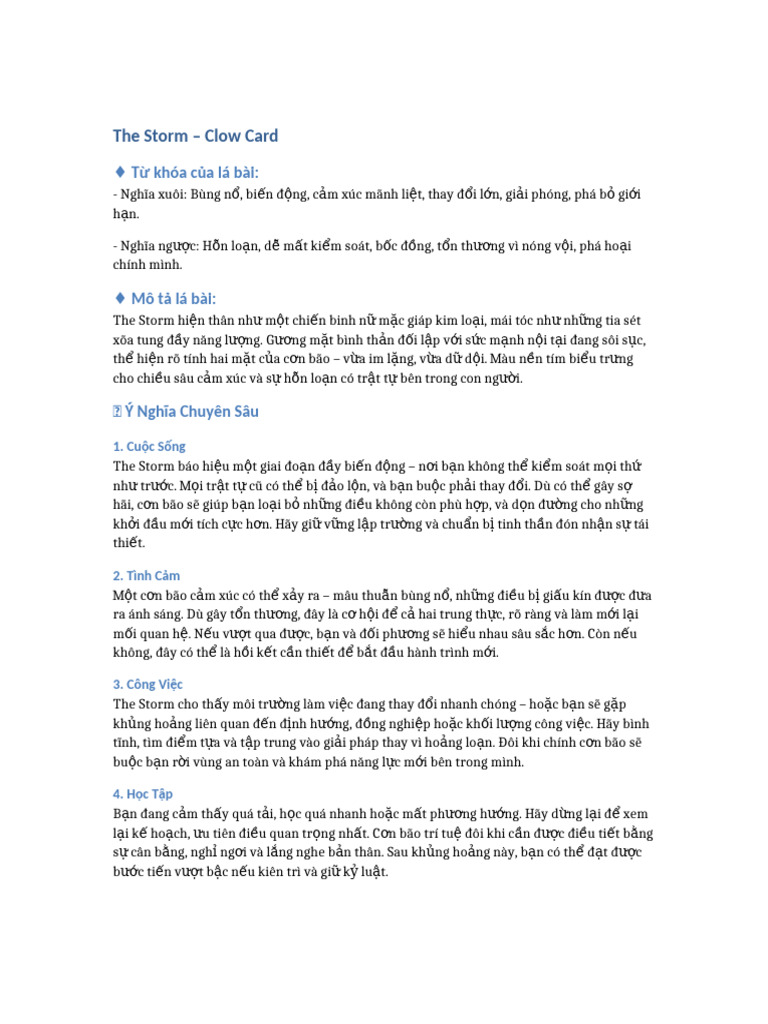 The Storm Clow Card Analysis RETRY | PDF