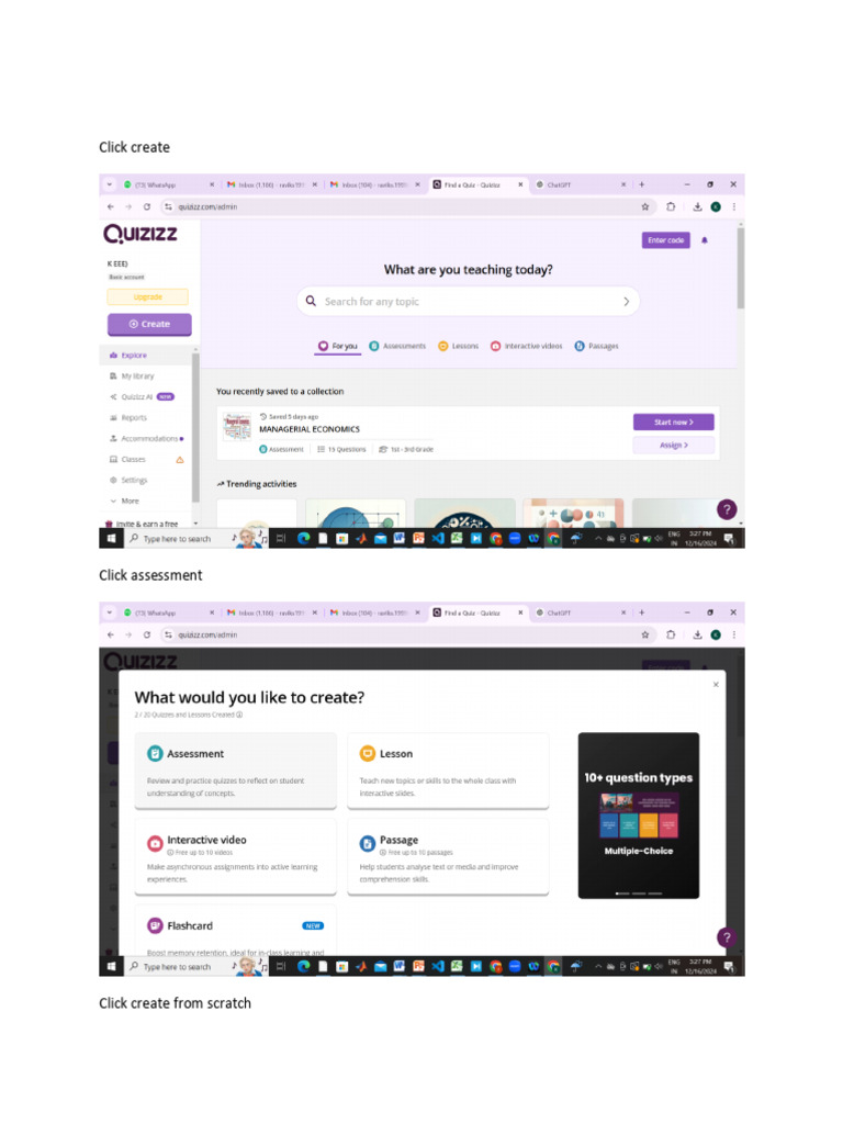 Quizziz Quiz Creation Procedure | PDF