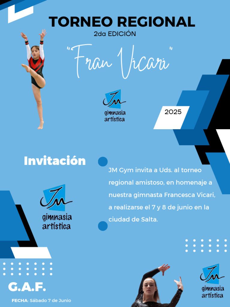 Invitación TORNEO FRAN VICARI - JM GYM SALTA | PDF