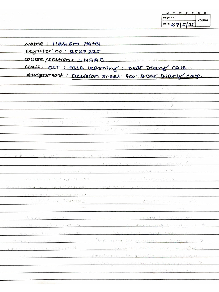 Dear Diary Case | PDF