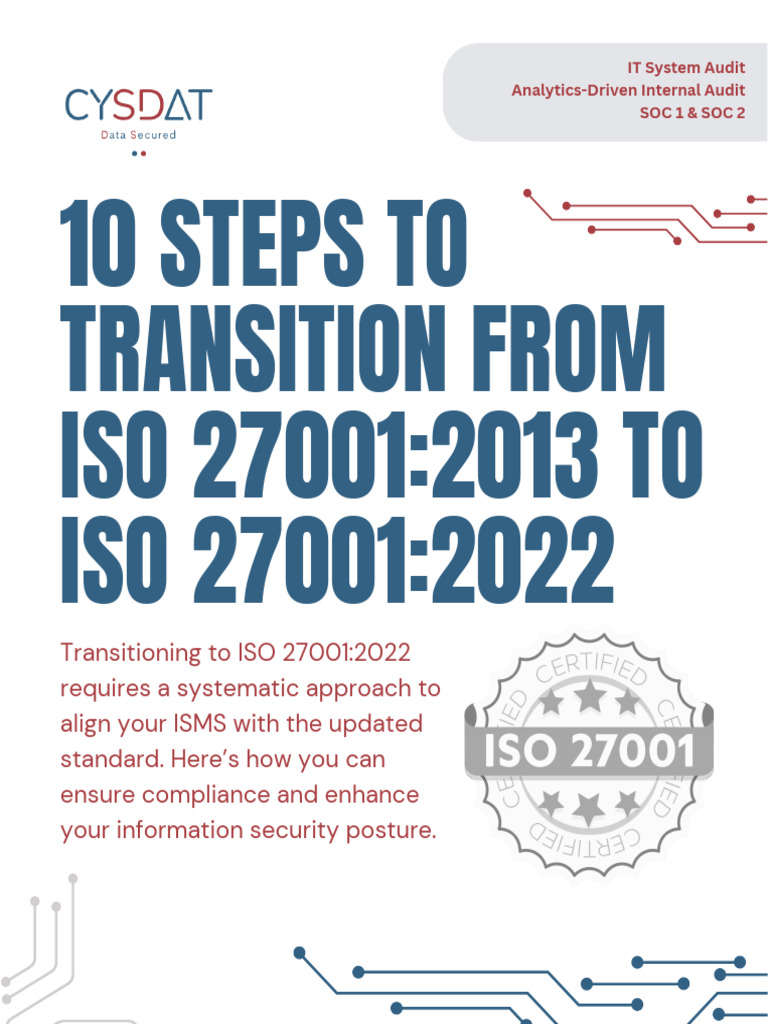 10 Steps to Transition From Iso 27001:2013 to Iso 27001:2022 | PDF ...
