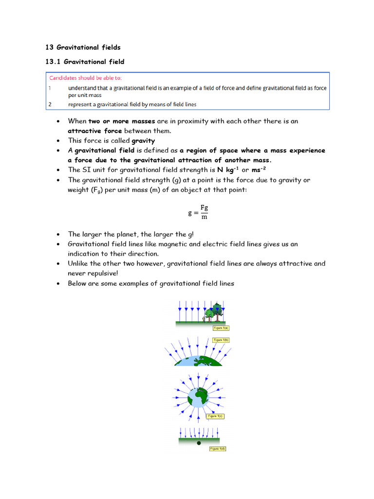 Chapter 13 Gravitational Fields | PDF | Force | Gravity