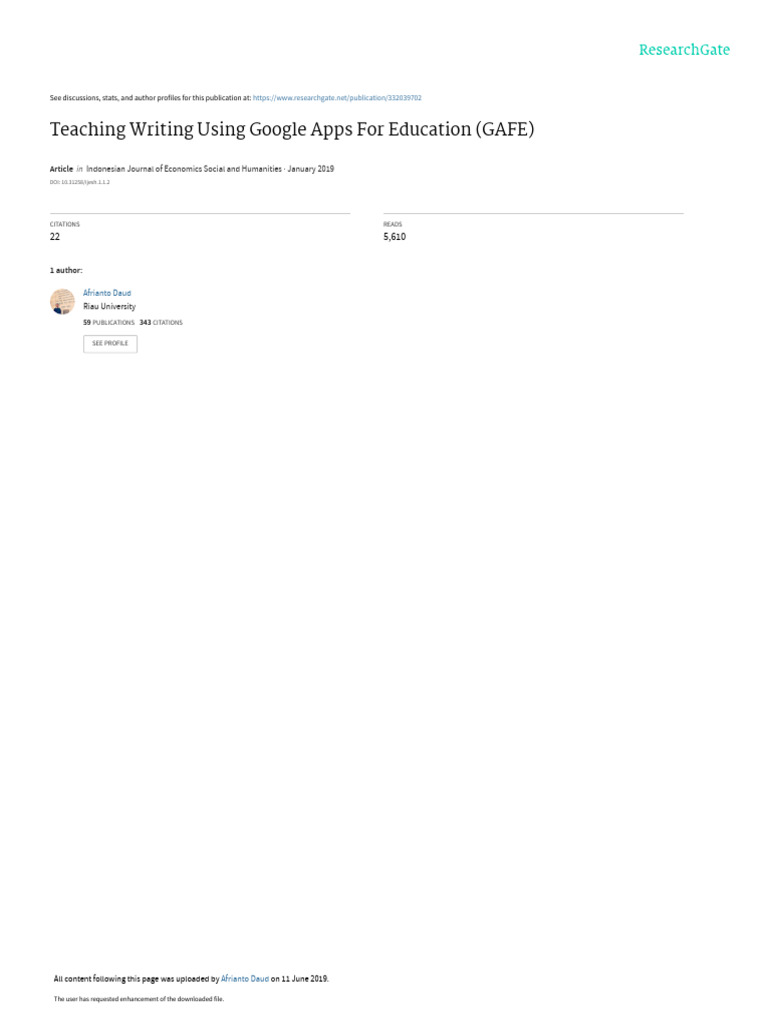 Teaching Writing Using Google Apps For Education (GAFE) | PDF ...