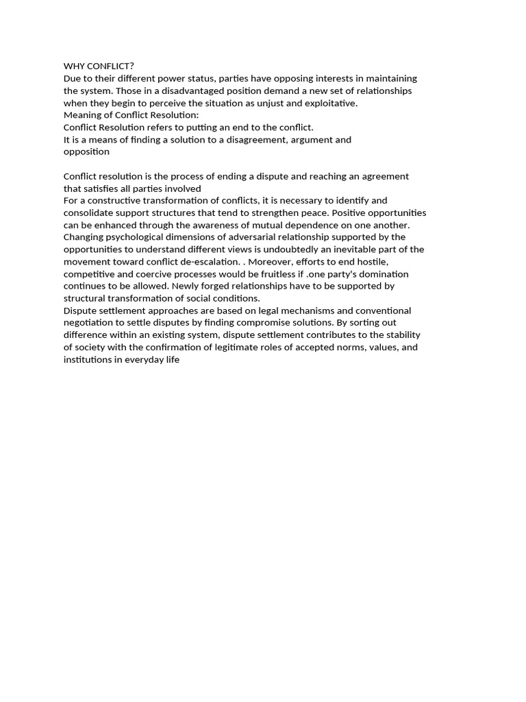 Why Conflict | PDF