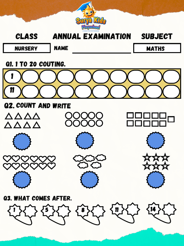Annual Examination Nursery | PDF