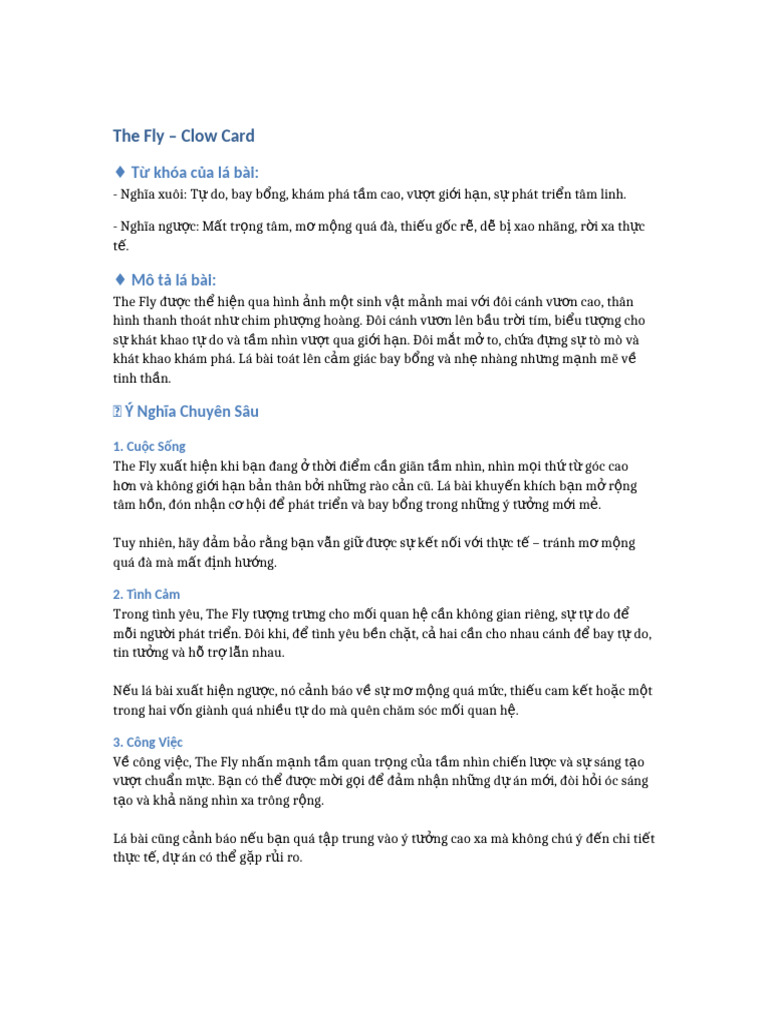 The Fly Clow Card Analysis RECREATED | PDF