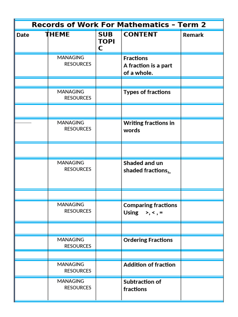 P3 MTC Term Two Maths Record of Work | PDF | Mathematics