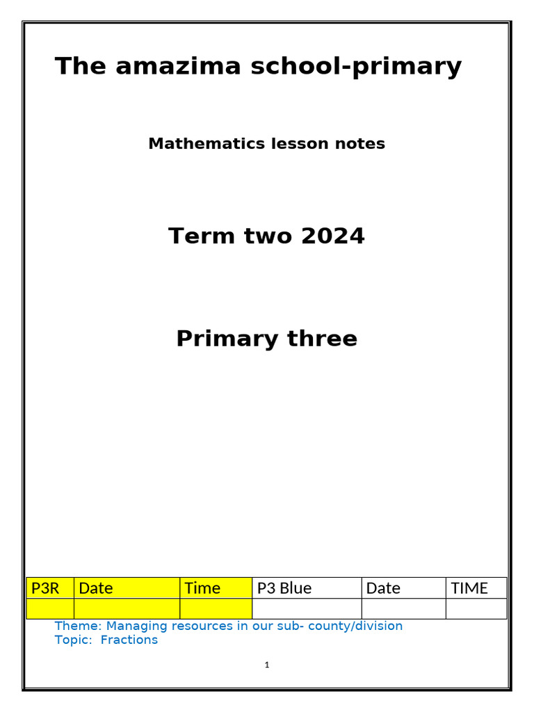 p.3 Term Two MTC Lesson Notes - 2022 | PDF | Mathematical Notation ...