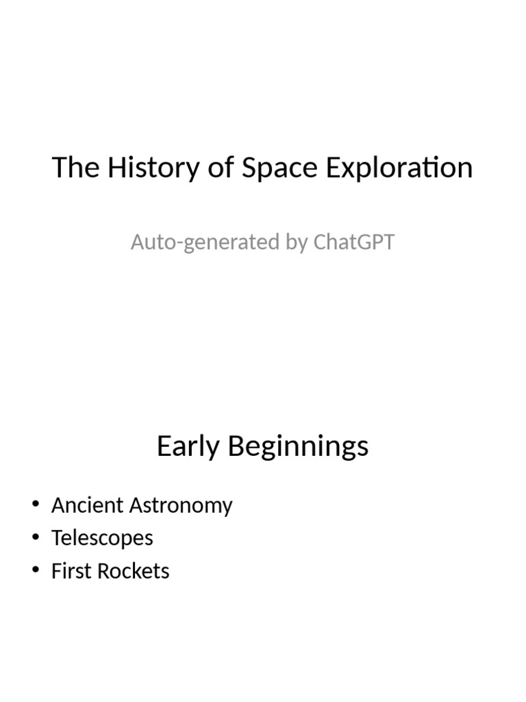 The History of Space Explorati | PDF