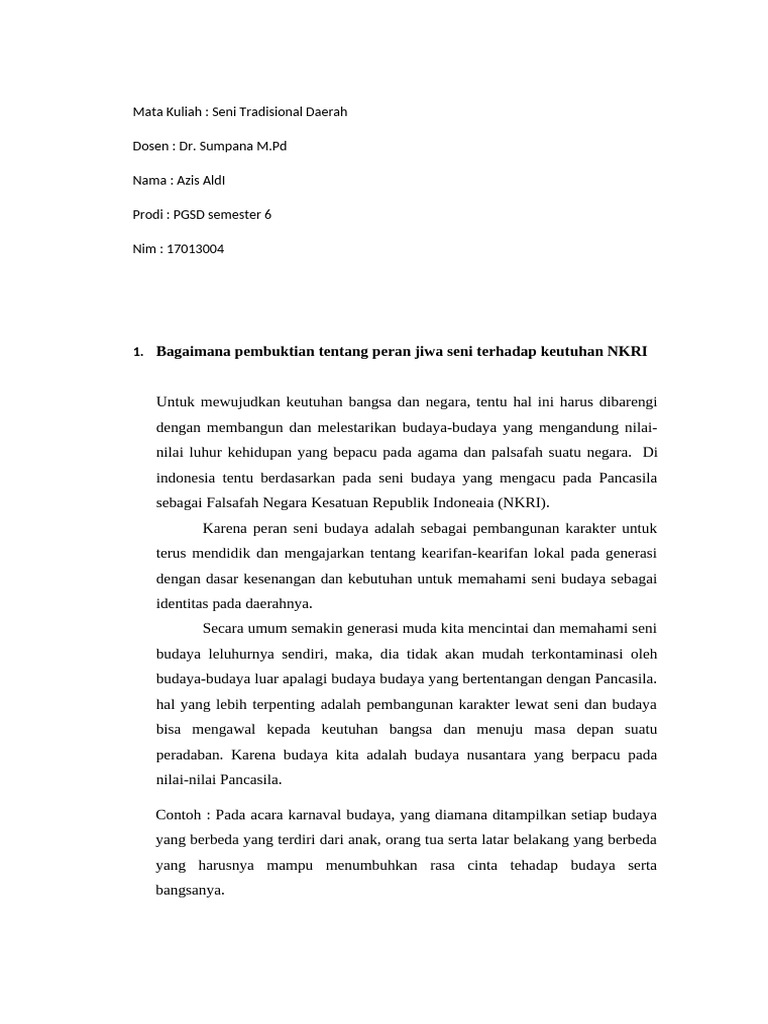 UAS S. TRadisional Azis Aldi | PDF