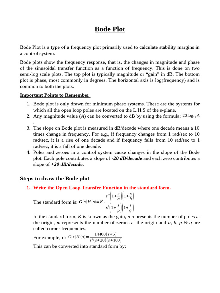 Bode Plots of control system bec602 6th sem | PDF | Telecommunications Engineering | Signal ...