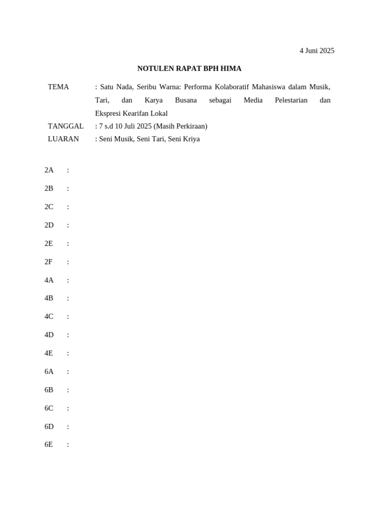 Hasil Rapat Bph Hima | PDF