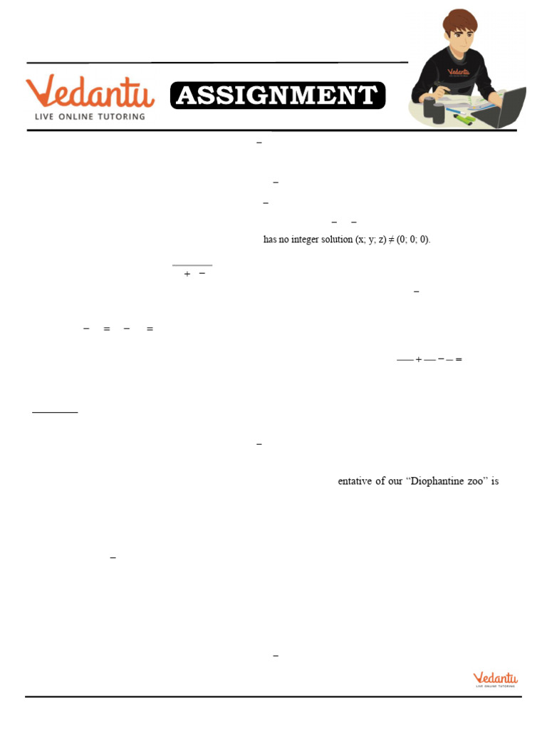 Diophantine Equation 2 Assignment Lec12 - Sol Dual | PDF | Equations | Abstract Algebra