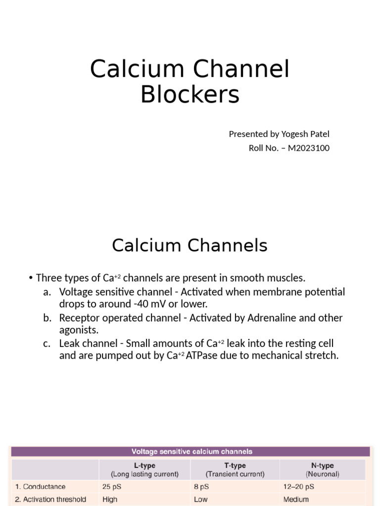 Calcium Channel Blockers | PDF | Cardiovascular System | Drugs