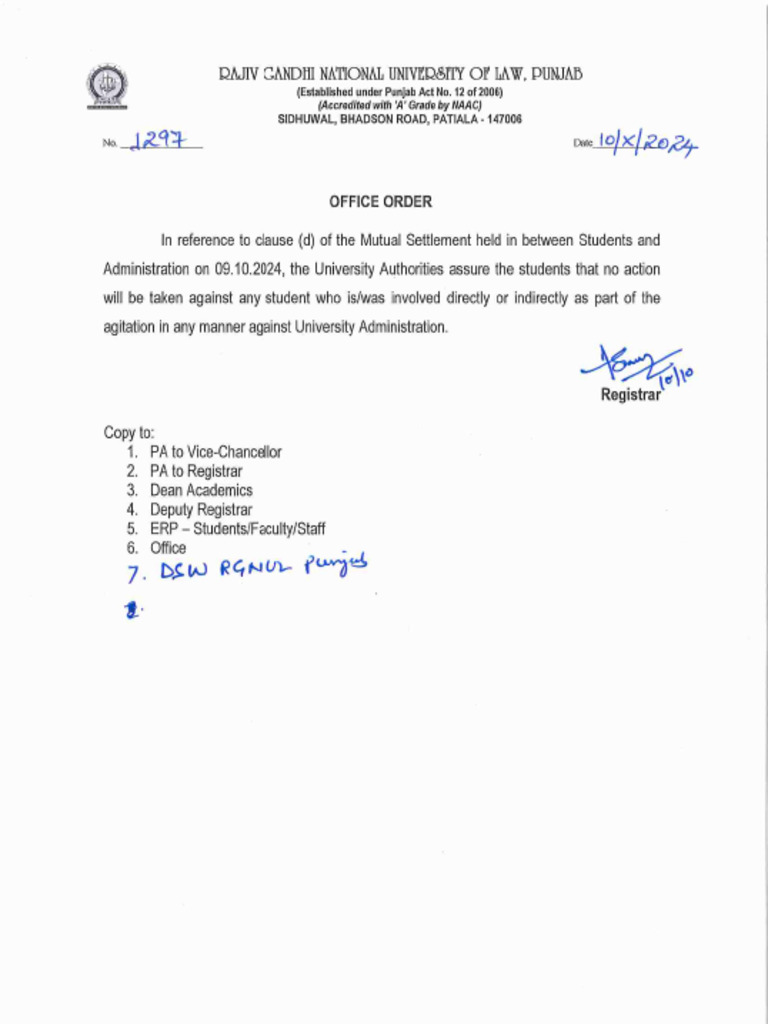 Office Order 1297 | PDF