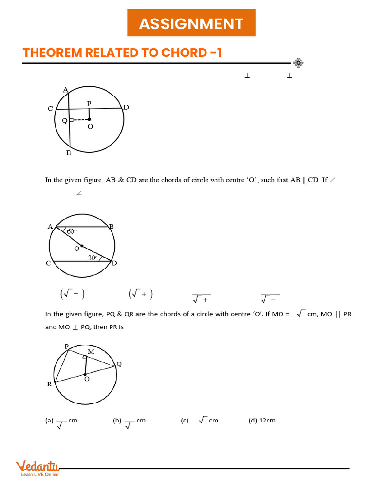 Theorems Related To Chords Assignment 1 | PDF | Circle | Elementary ...