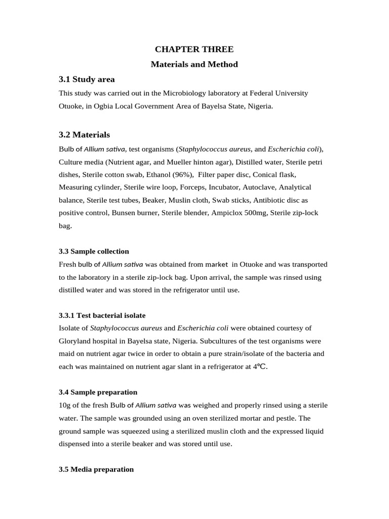 Chapter Three. Project - 022024 | PDF | Microbiology