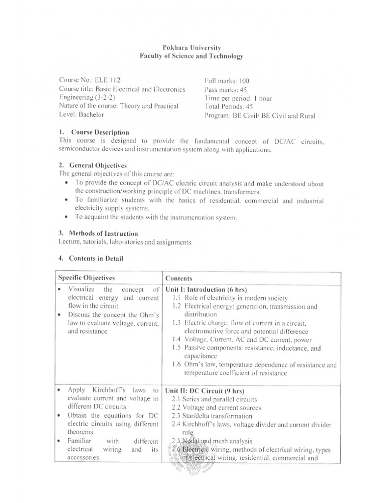 Basic Electrical & Electronics | PDF