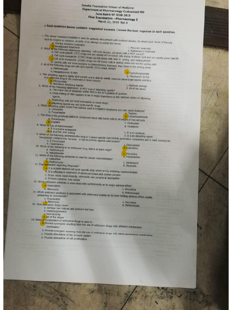 Pharma Final June Batch 2019 | PDF