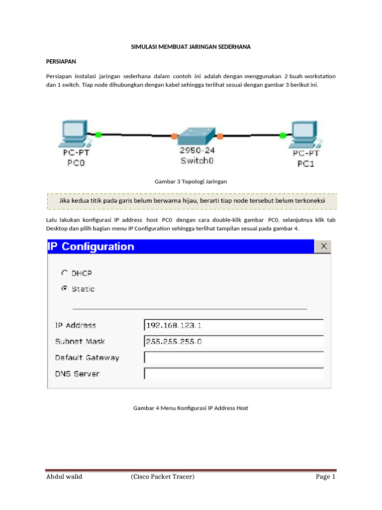 Simulasi Membuat Jaringan Sederhana | PDF