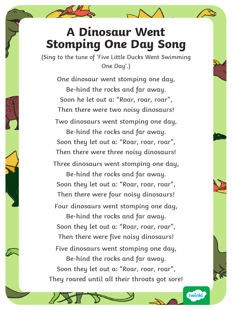 Dinosaur Stomping Song for Kids | PDF