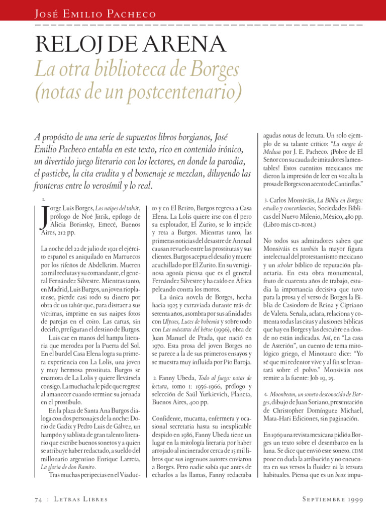 Pacheco La - Otra.biblioteca - De.borges | PDF