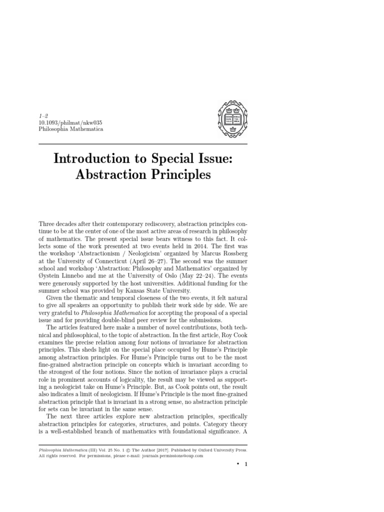 Abstraction Problems. Abstract. | PDF | Mathematics | Logic