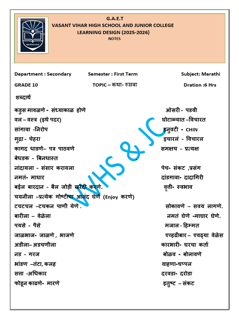 STD 10 Rusva Notes | PDF