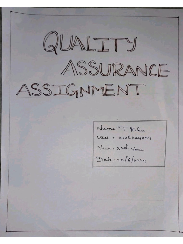 QA Assignment 1 | PDF