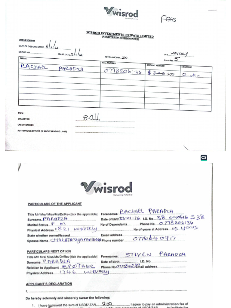 Rachel Paradza Fees | PDF