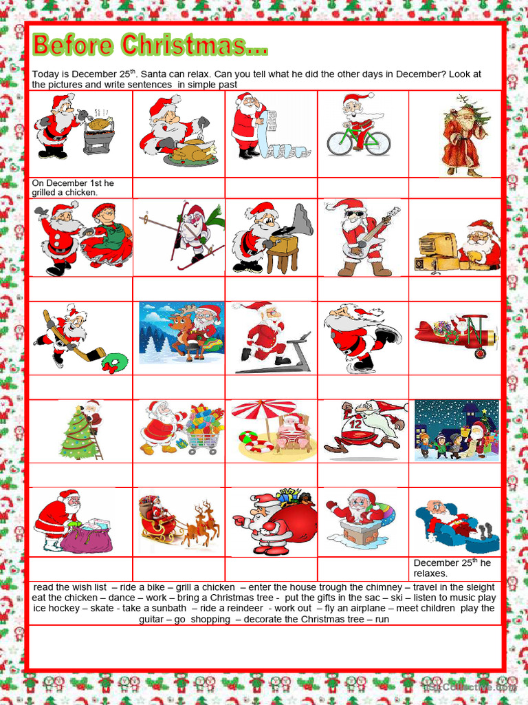 Before Christmas - Simple Past | PDF