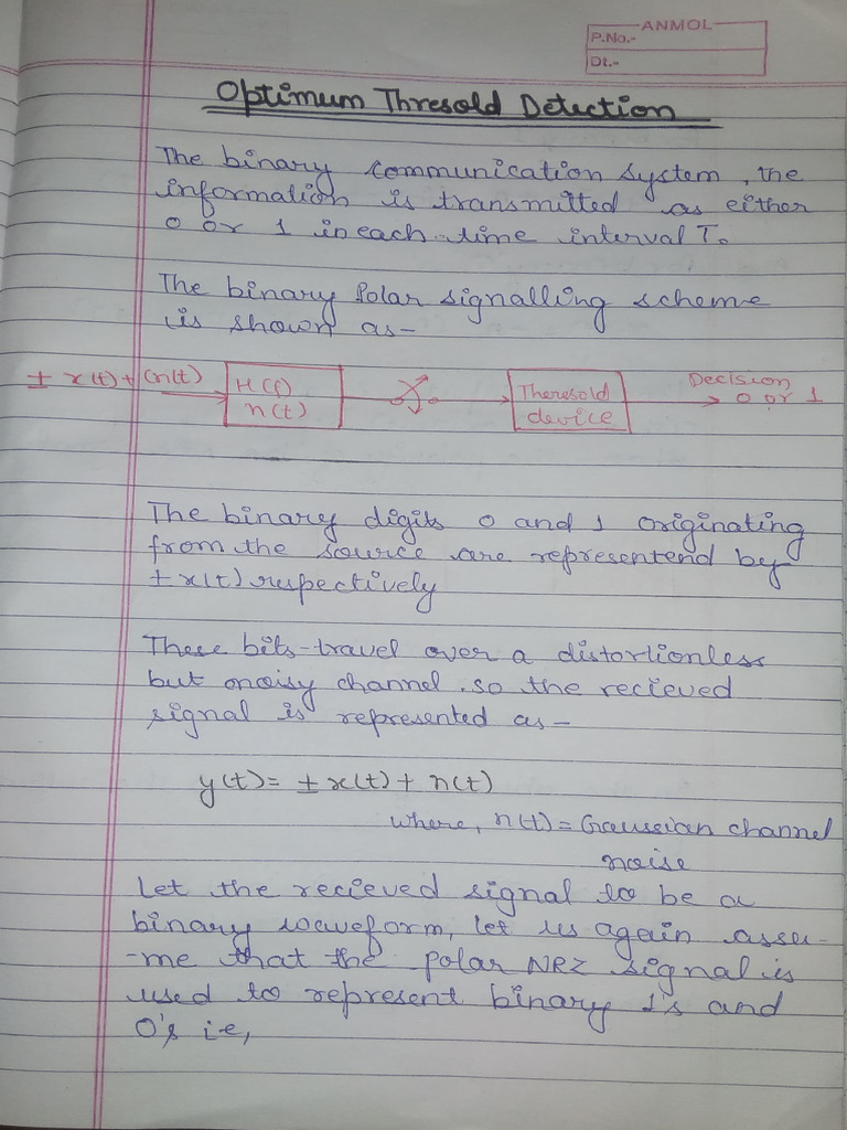 Optimum Threshold Detection | PDF