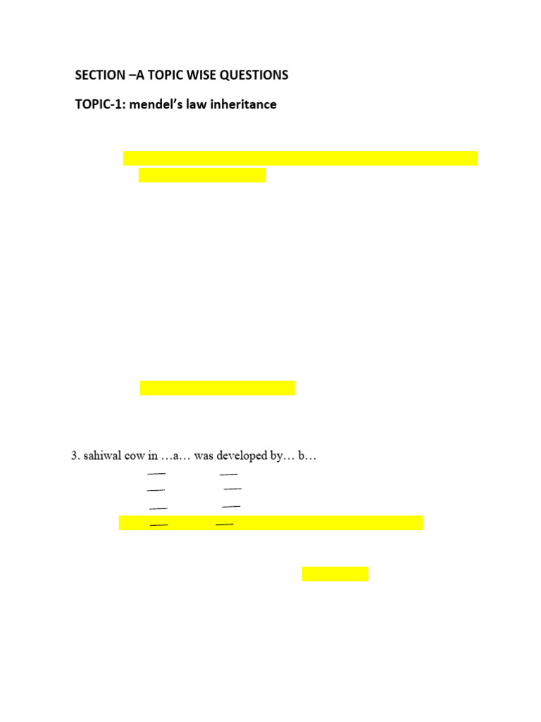 12th Biology Chapter 5 Section A Question Paper With Answer English ...