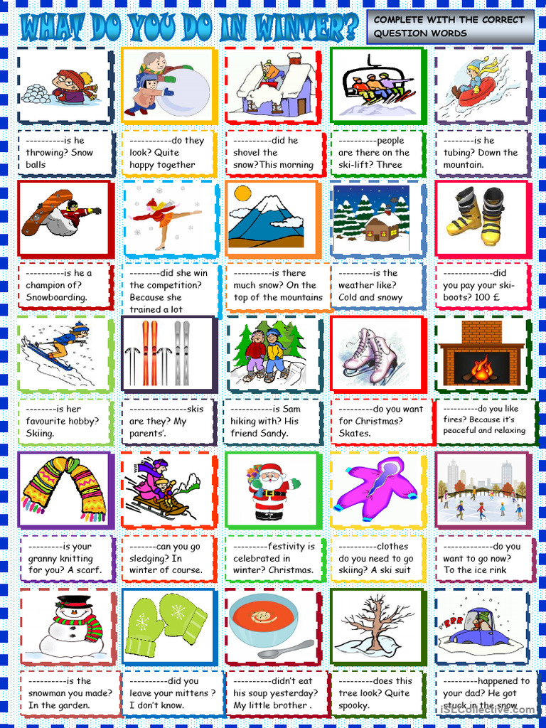 Winter - Question Words Practice | PDF