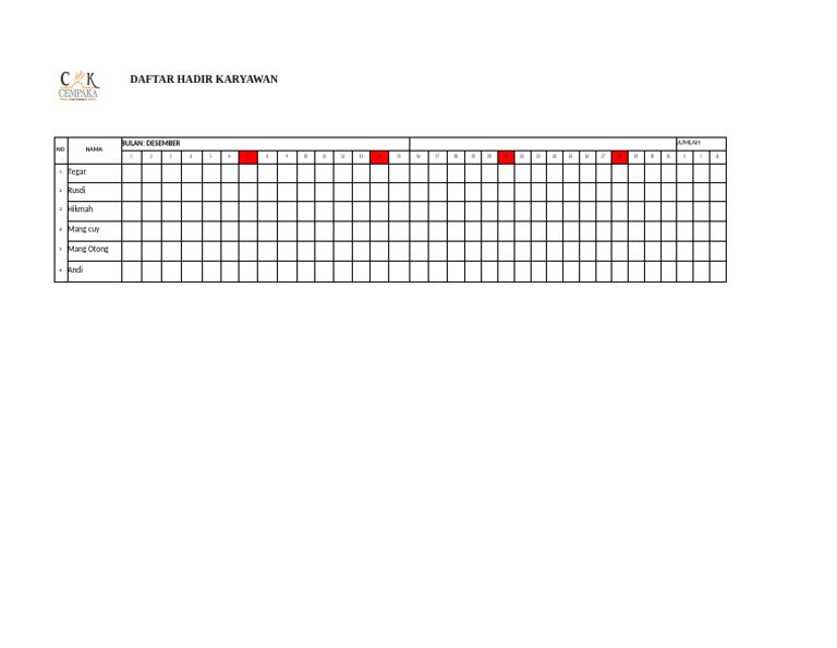 Absen Karyawan | PDF