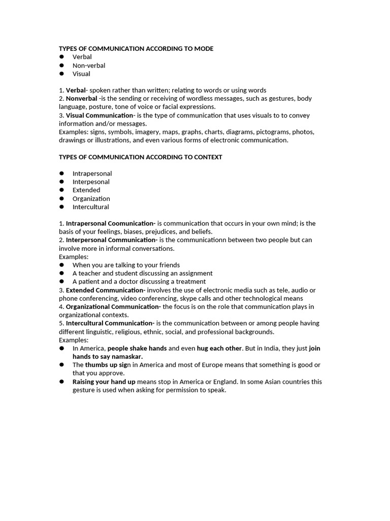 Types of Communication Explained | PDF